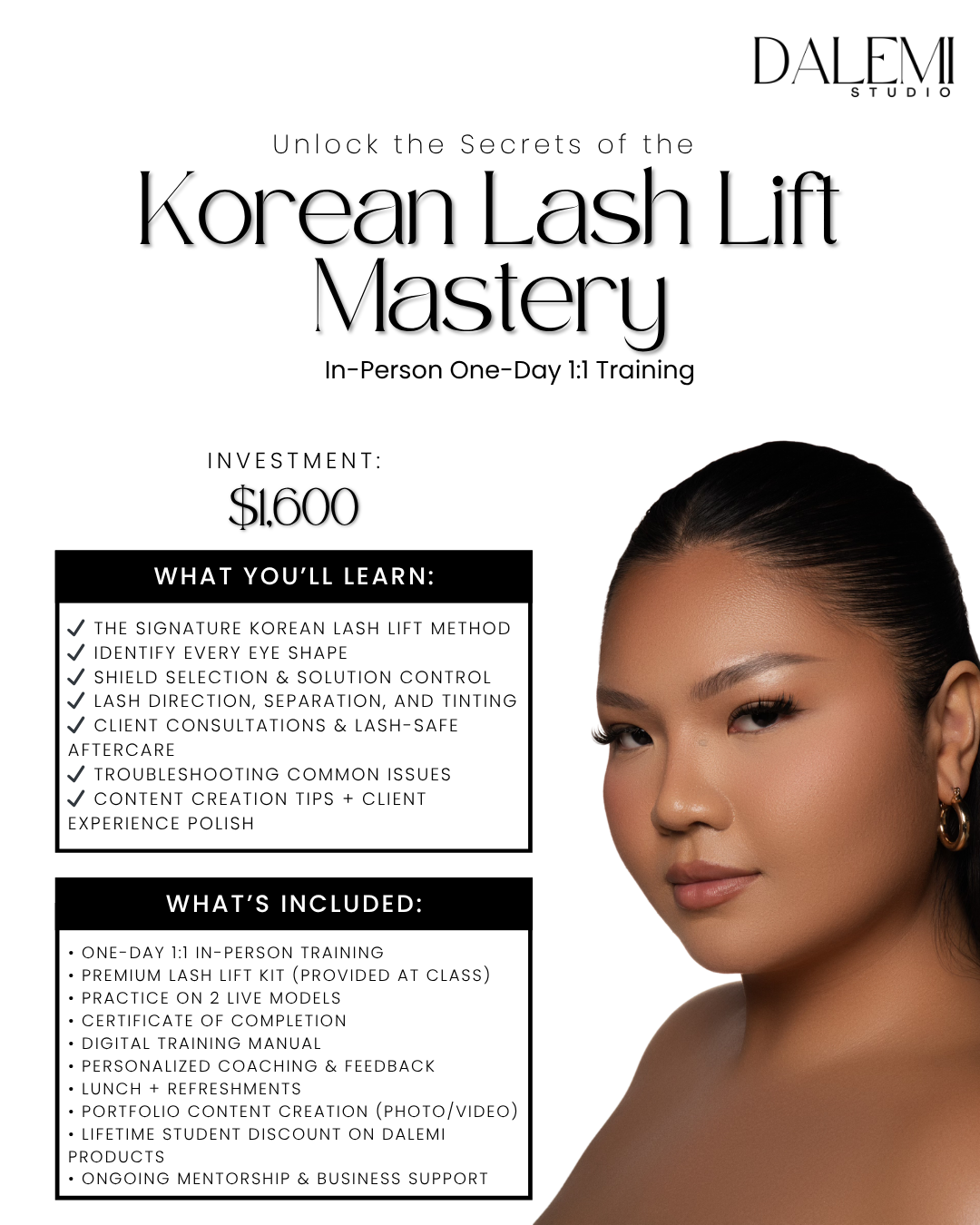 KOREAN LASH LIFT MASTERY 1:1 (IN-PERSON) – DALEMI STUDIO